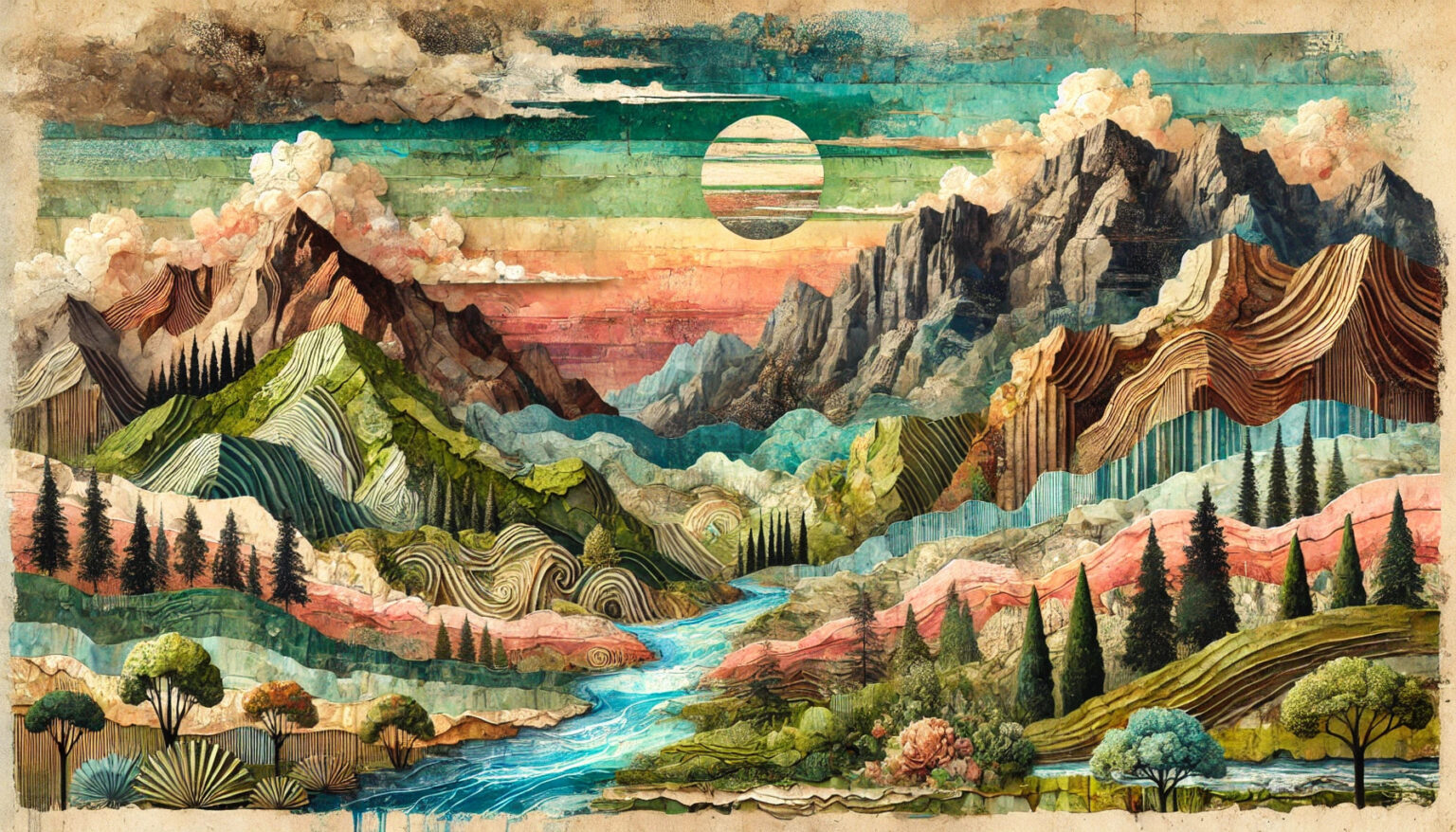 How to Create Layered Landscapes Using Collage Techniques - Collage ...